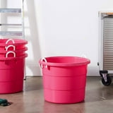 Homz® Large Round Utility 18 Gallon Plastic Rope-Handled Storage Tub ...