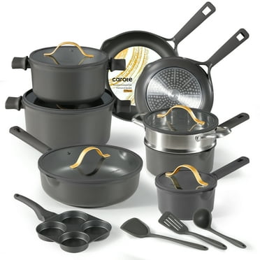 Camco Stainless Steel Nesting Cookware Set- Non Stick Pans and Pots ...