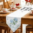 Botanical Flowers Table Runner Linen Burlap Table Runner 72 Inches Long ...