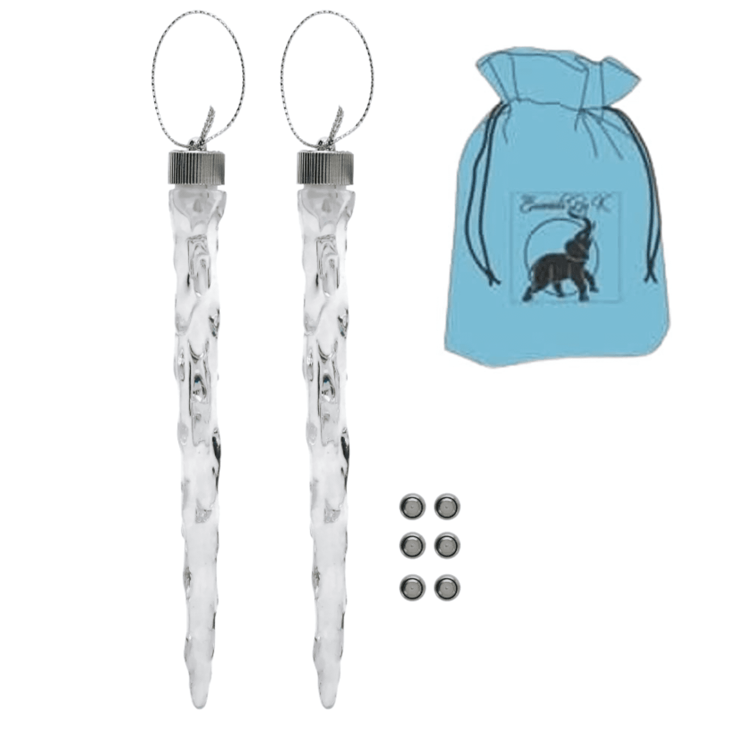 Christmas Icicle Lights - 2pcs Tubes Twinkling Crystal Icicle Lights ...