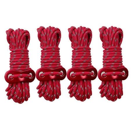 8 button Heavy Duty Camping Rope - 3.5mm Outdoor Reflective Guy Lines ...