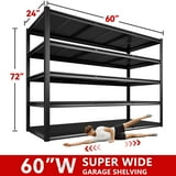 "REIBII 60""W Steel Shelf Unit: Heavy Duty 3000LBS Adjustable 5 Tier ...