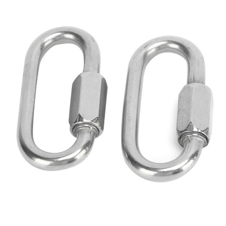 Locking Carabiner, D-Shape Quick Link Spiral Thread Design Stainless ...