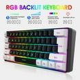 Snpurdiri 60% Wired Gaming Keyboard, Small RGB Backlit Membrane Gaming ...
