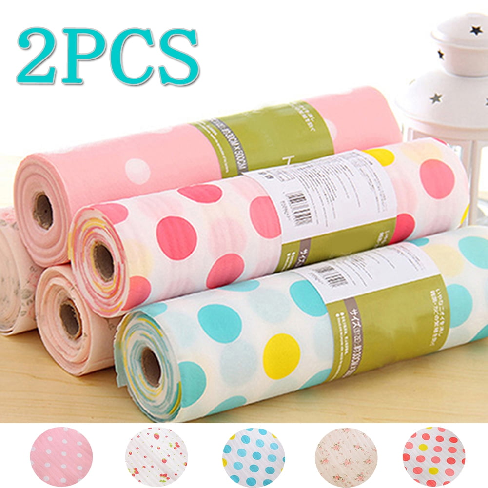 Happy Date Non-Adhesive Drawer Shelf Liners Set of 2 Rolls Home Kitchen ...