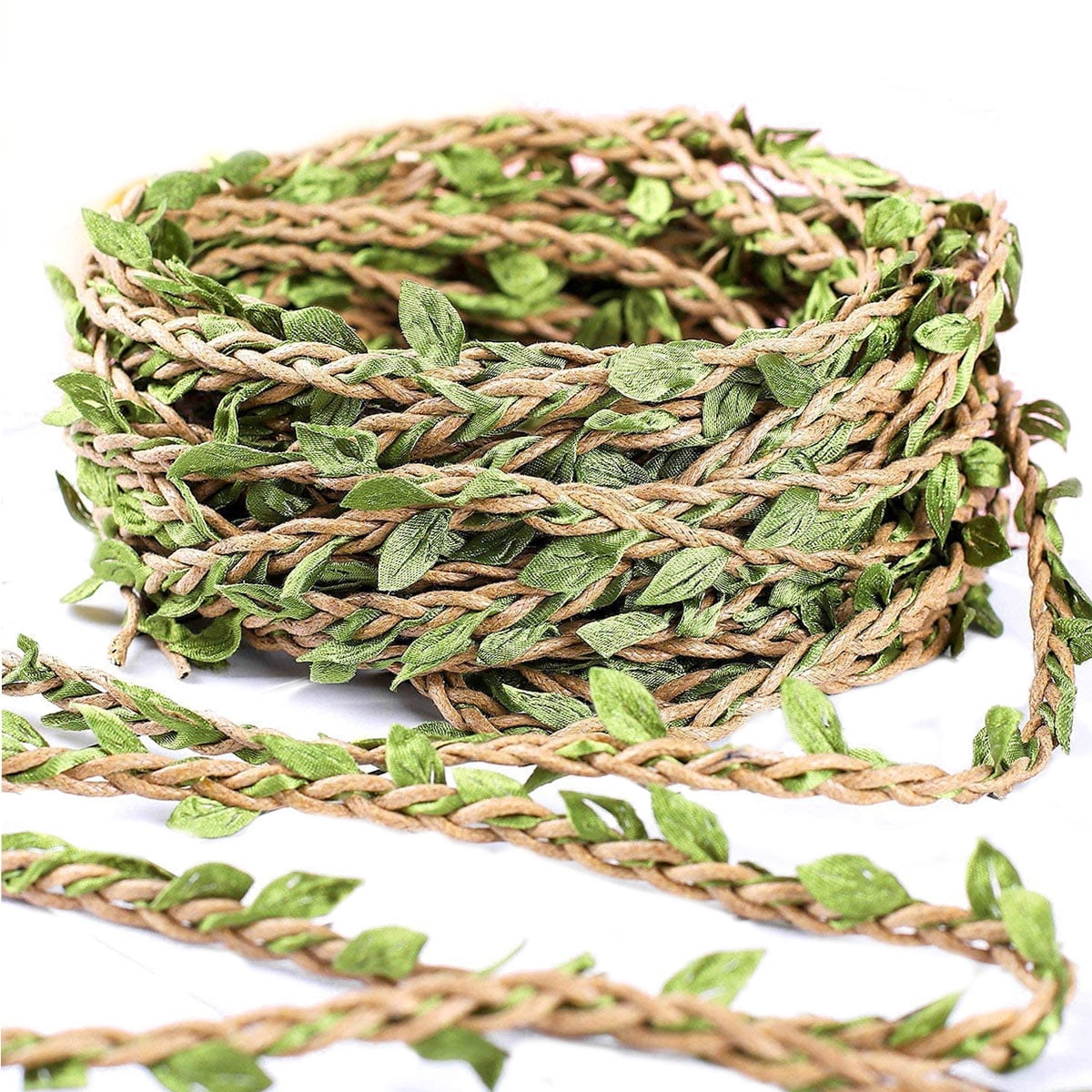 Jute Twine, 66 Feet Braided Decoration Vine with Artificial Green ...