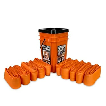 Quick Dam Grab & Go Flood Kit includes 10- 5ft Flood Barriers in Bucket ...