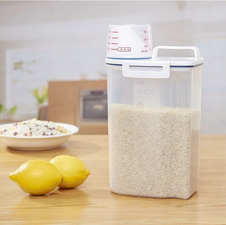 2KG Kitchen &Dining Box Food Cereal Grain Bean Rice Plastic Storage ...