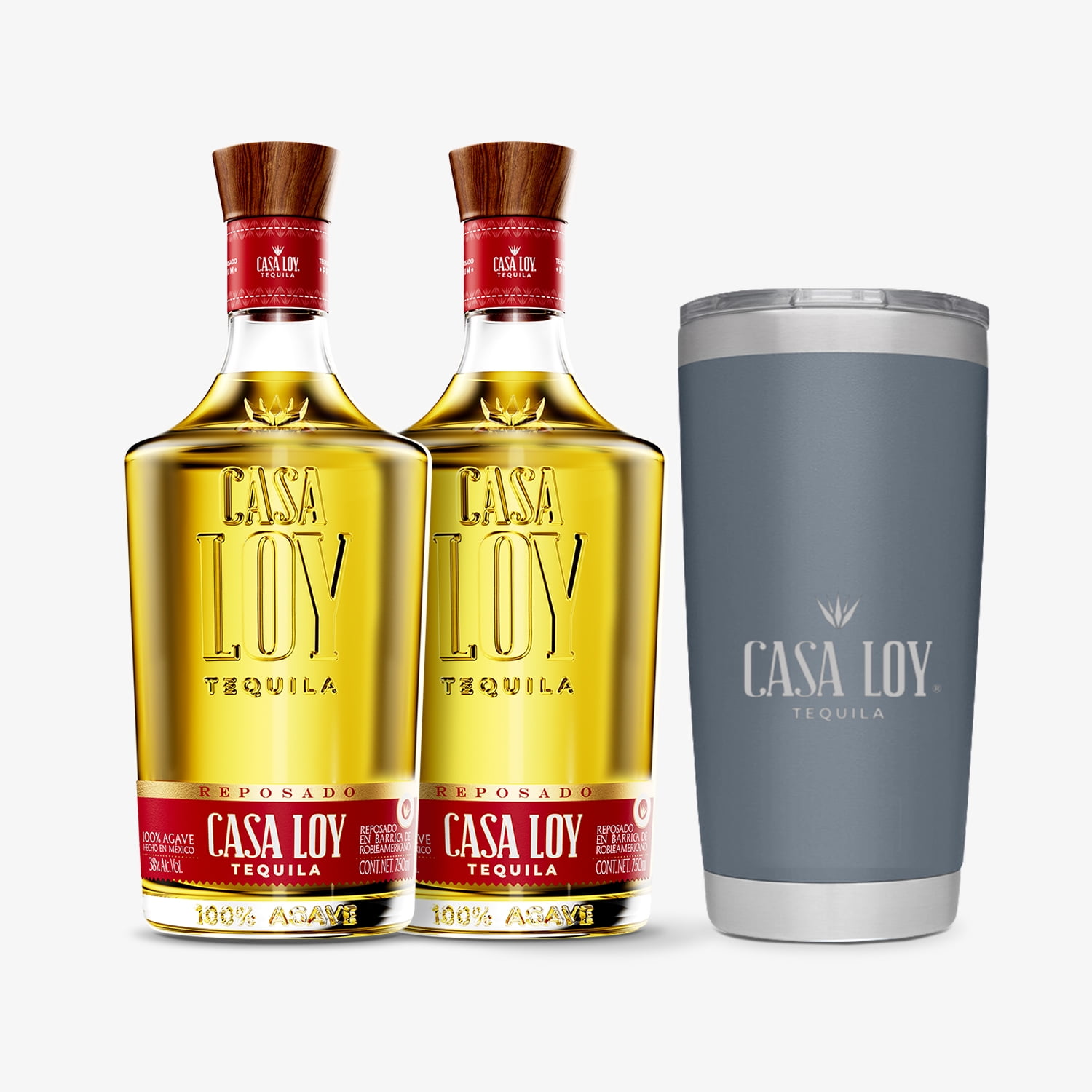 Tequila Casa Loy Reposado 2pz + Termo Casa Loy | Walmart en línea