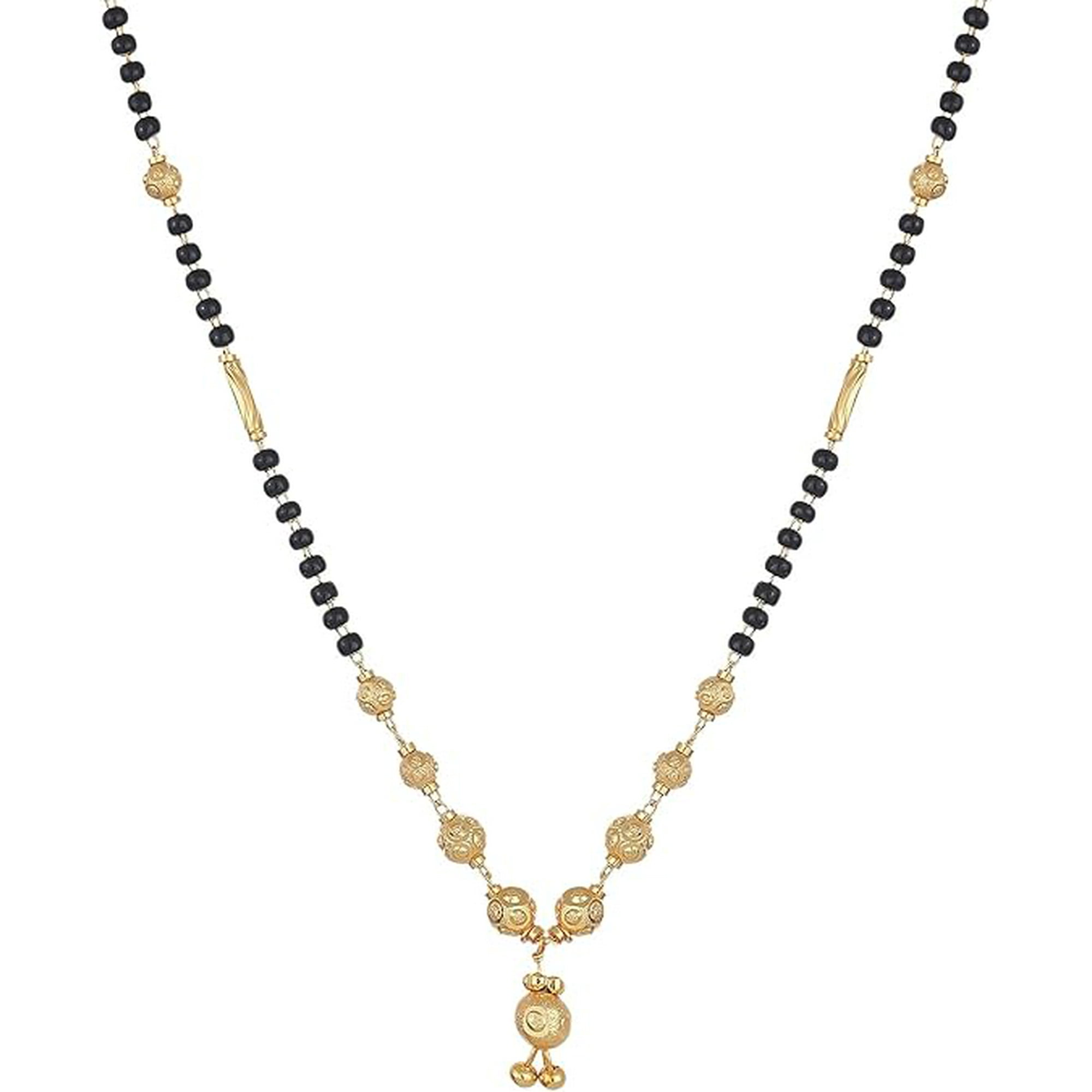 Click here for Traditional Gold Plated Pearl Mangalsutra With Bla... prices