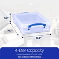 4-liter plastic stackable storage box with snap-on lid and built-in ...