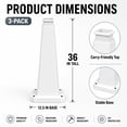 Bright White Traffic Safety Cones with 3 Pack 36" Weighted Base, High ...