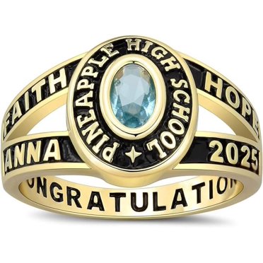 Keepsake Personalized Women's Square Class Ring available in Valadium ...