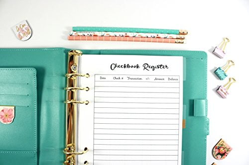 Checkbook Register Inserts for A5 Planners - Walmart.com