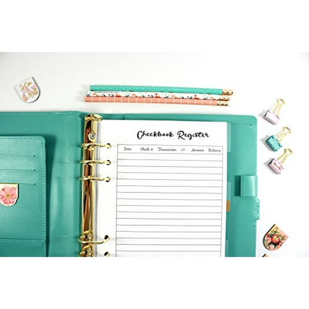 Checkbook Register Inserts for A5 Planners - Walmart.com