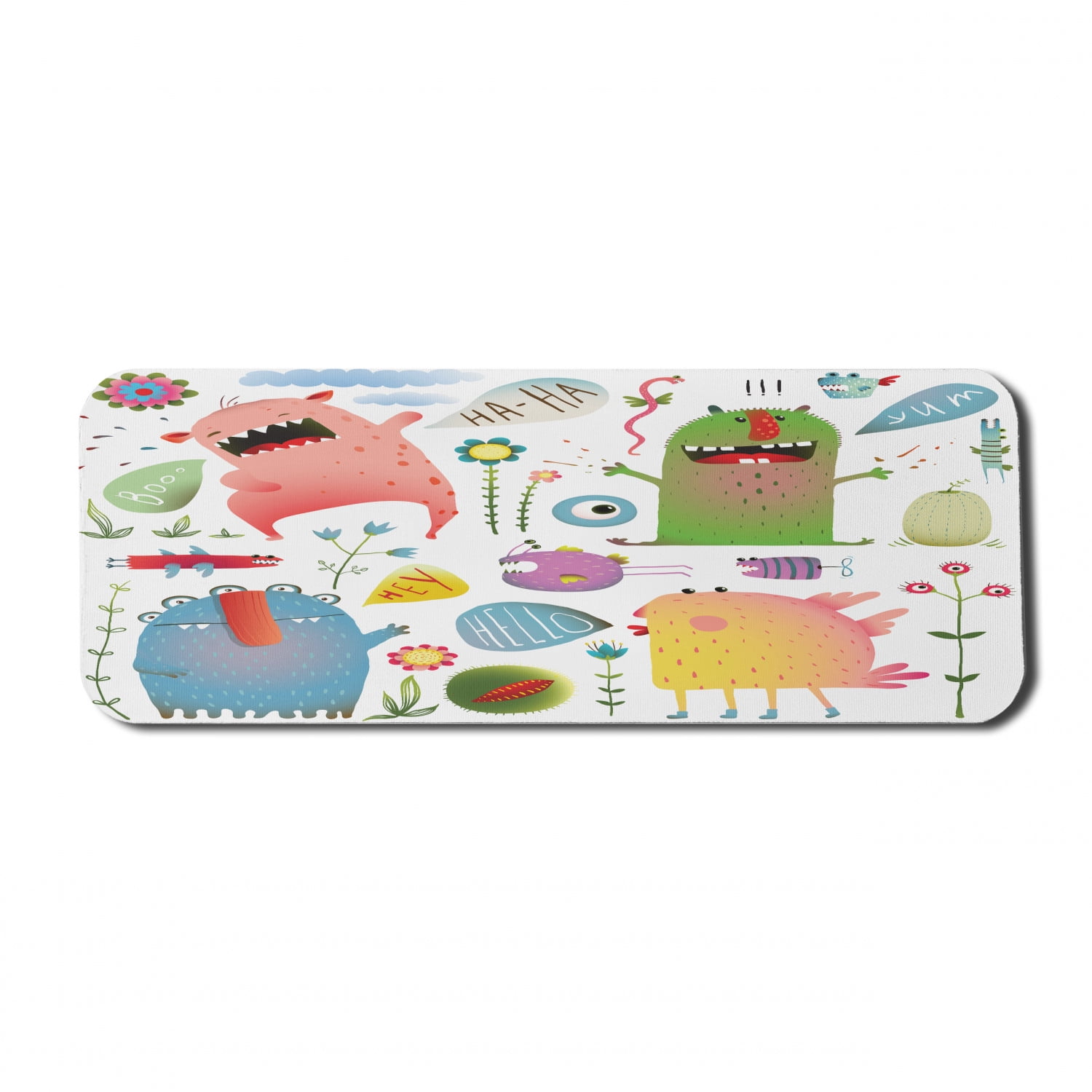 Funny Computer Mouse Pad, Imaginary Creatures Fun Colorful Laughing ...