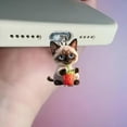 Cute Siamese Cat Phone Dust Plug, 2D Acrylic Charging Port Cover ...