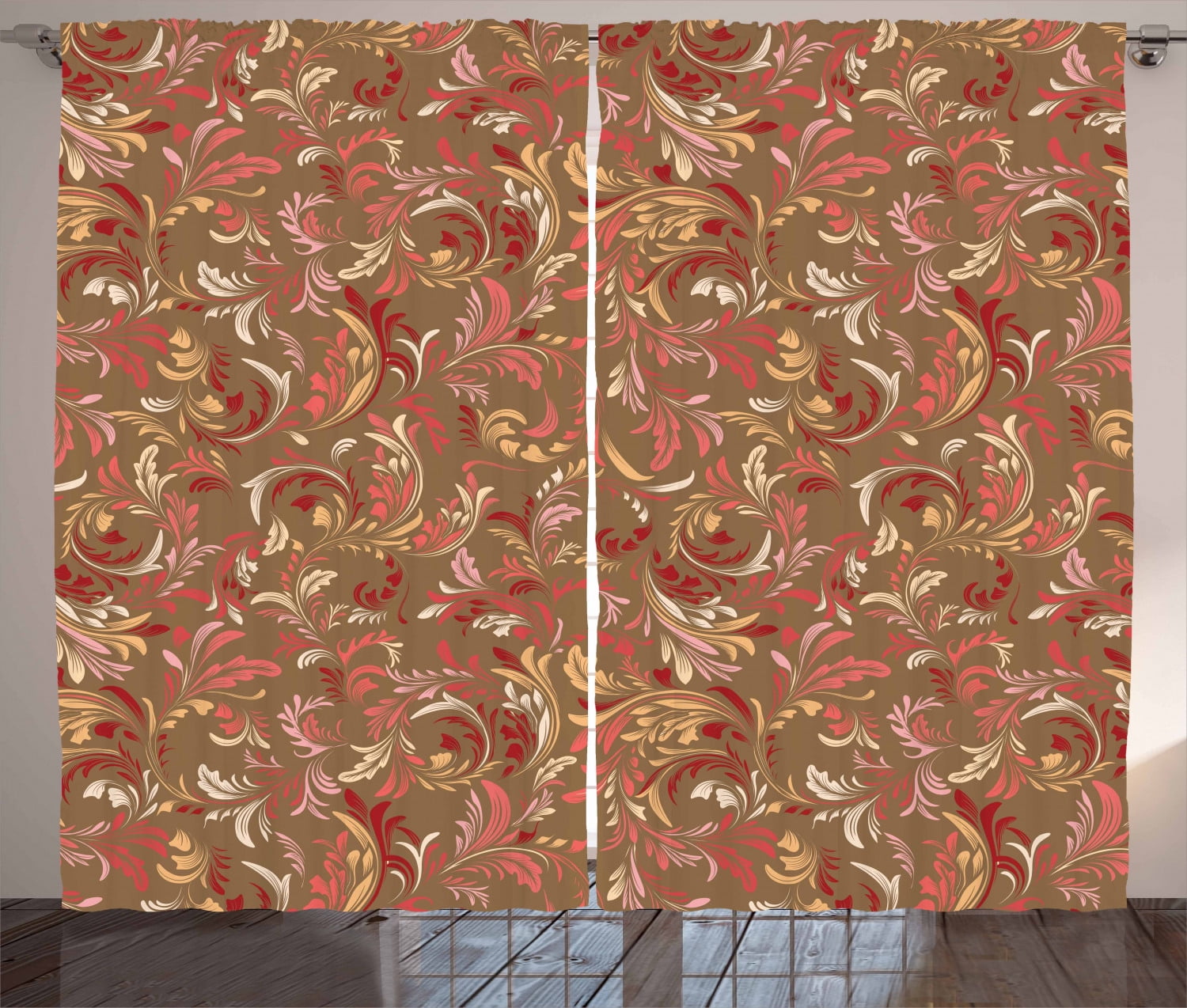 Paisley Window Curtains Custom Boho Brown Paisley Pattern Window ...