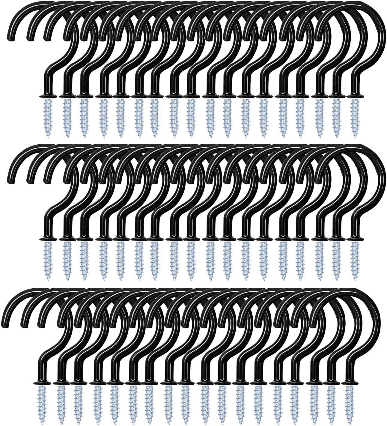 200Pcs Heavy Duty Ceiling Hooks for Hanging Plants, 1-1/4 Inch Black ...