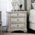 Pemberly Row Contemporary Rustic Ivory Wood 3-drawer Nightstand ...
