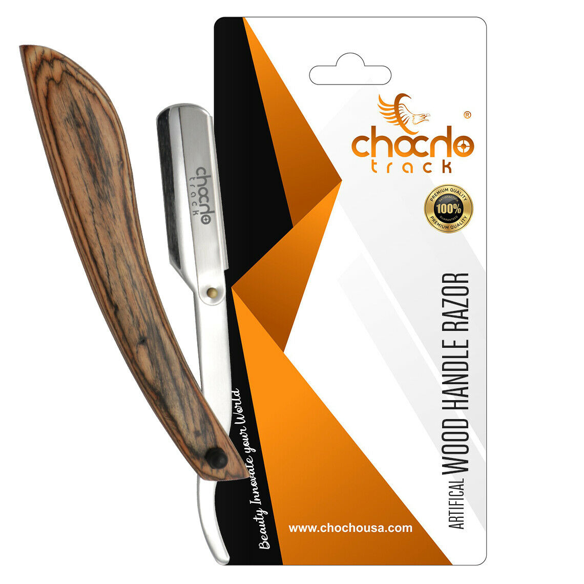 Razor Barber Artificial Wood Handle Stainless Steel Folding Razor, Cut ...