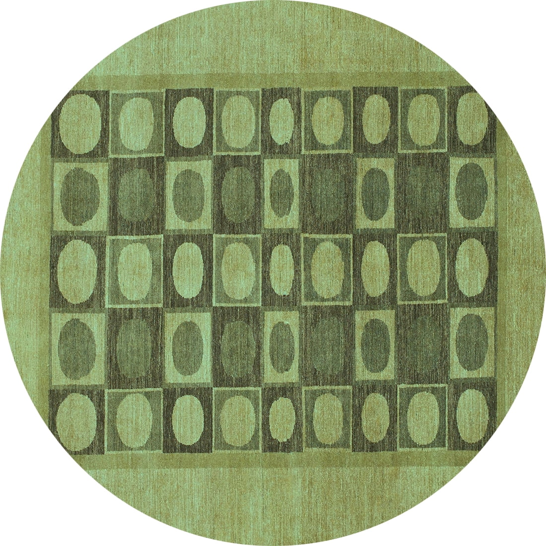 Ahgly Company Indoor Round Checkered Turquoise Blue Modern Area Rugs, 8 ...