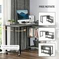 HomCom L-Shaped Rotating Computer Desk with Storage Shelves Rolling ...