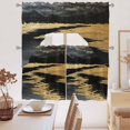 Abstract Landscape Swag Curtains Valance and Tier Set, Black Mountains ...