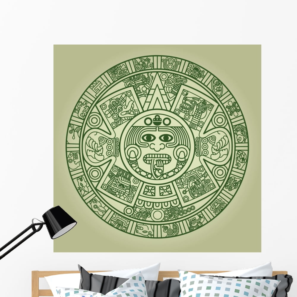 Stylized Aztec Calendar Wall Mural by Wallmonkeys Peel and Stick ...