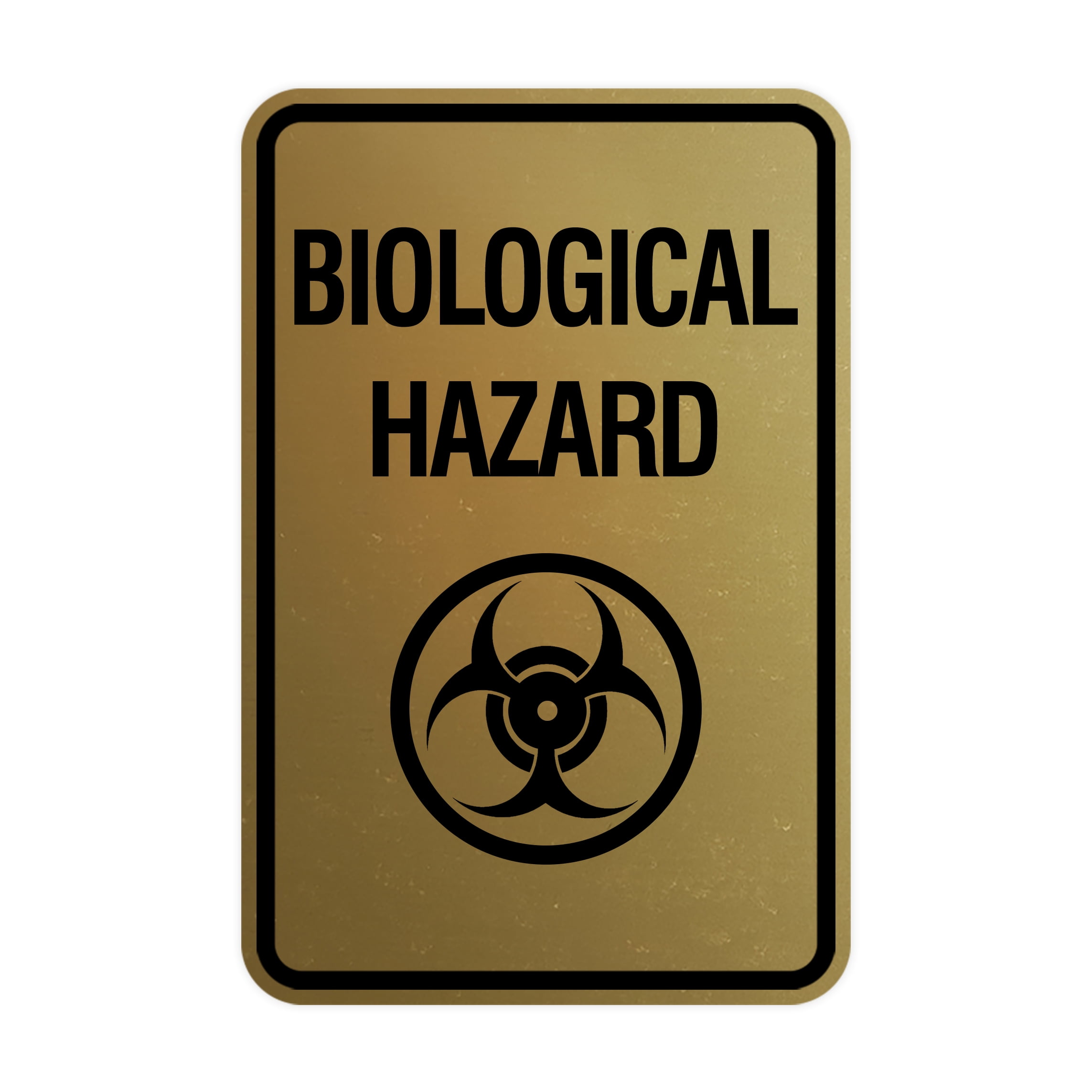 Portrait Round Biological Hazard Sign (Brushed Gold) - Large - Walmart.com