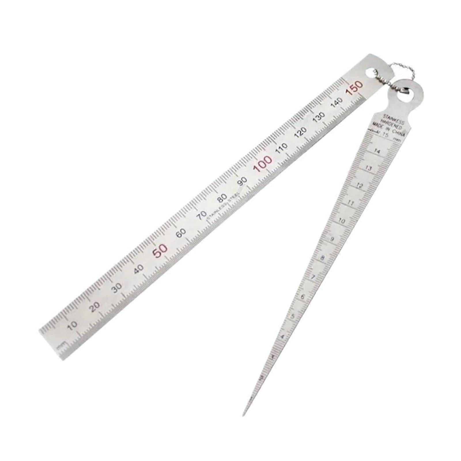 Gap Hole Measuring Wedge Feeler Gauge Set 1-15mm Steel Ruler Probe ...