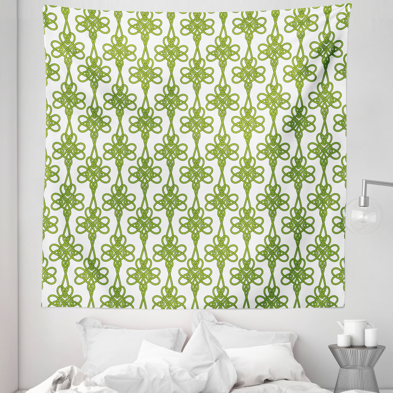 Irish Tapestry, Entangled Clover Leaves Twigs Celtic Pattern Botanical ...