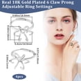 4Pcs Brass Adjustable Ring Findings Prong Solitaire Ring Settings 925 ...