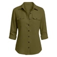ClodeEU Women's V Neck Button Down Long Sleeve Shirt,Casual Blouse with ...