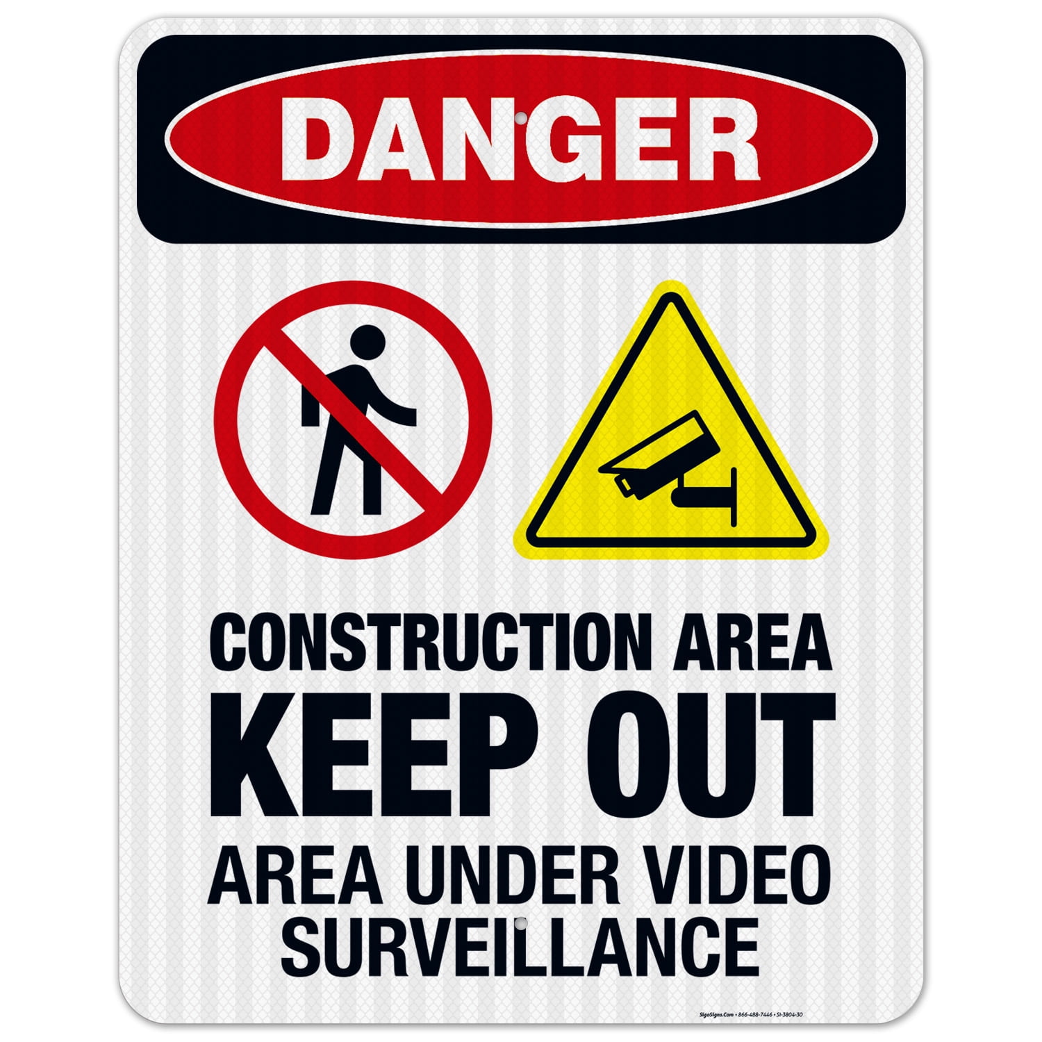 Construction Area Keep Out Area Under Video Surveillance Sign, OSHA ...