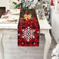 Christmas Table Runner Red Black Buffalo Check Plaid Snowflake Table ...