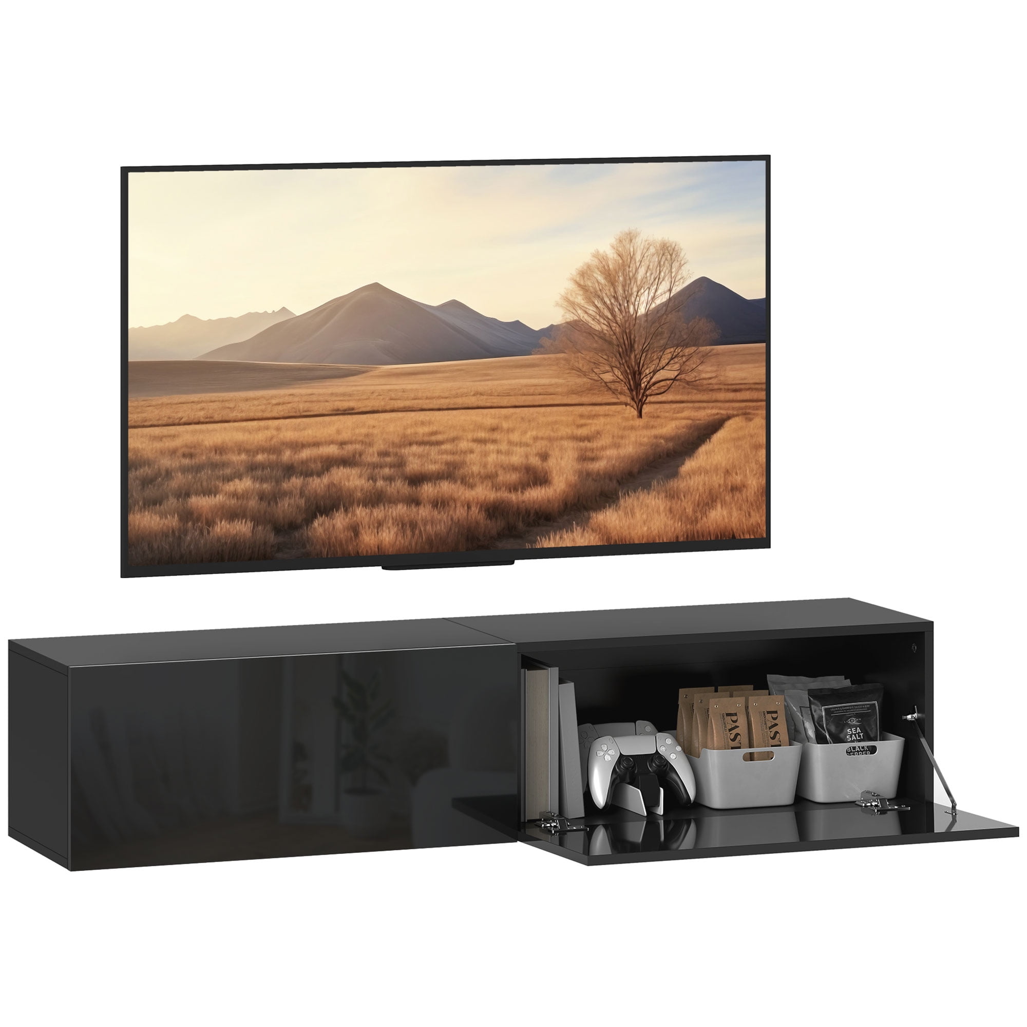 Click here for Homcom Floating Tv Stand With Storage For 45  55... prices