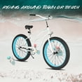 Hiland Adult Fat Tire Beach Cruiser Bicycle, 26*3 Inch Wide Wheels ...