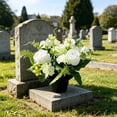 Artificial Potted Flowers Cemetery Memorial Decoration Realistic Silk ...