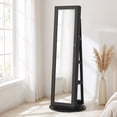 Nordic Hygge 360° Swivel Lockable Jewelry Cabinet with Full-Length ...