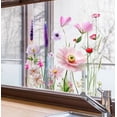 Creative 2D Flat Lavender Pink Flower Plant Window Stickers for Bedroom ...