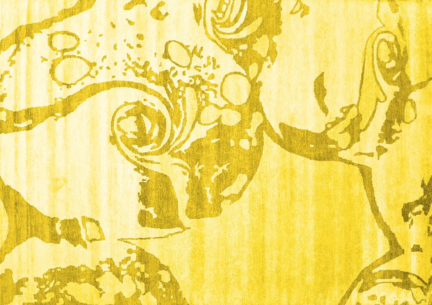 Ahgly Company Machine Washable Indoor Rectangle Abstract Yellow ...