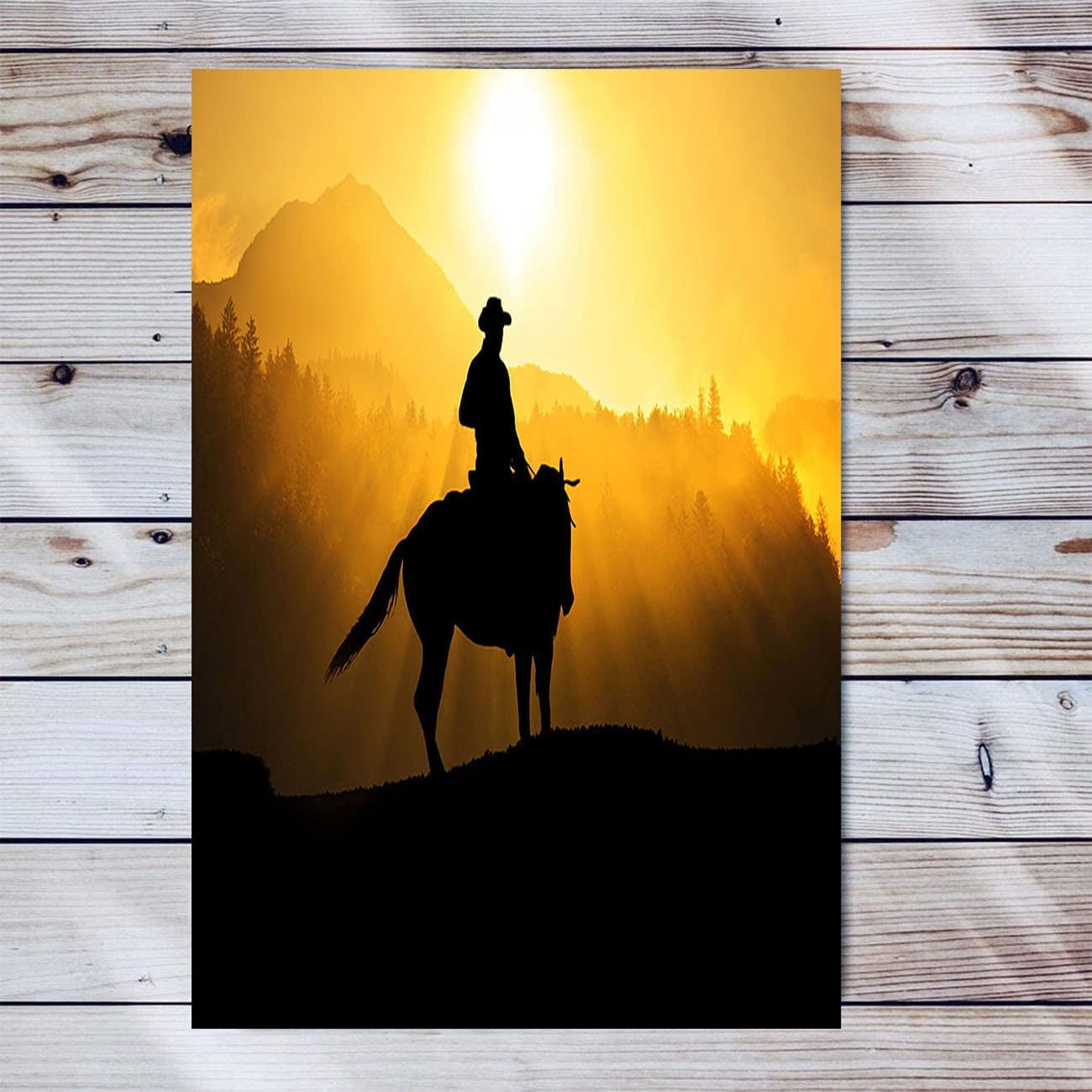 Cowboy Painting Sunset