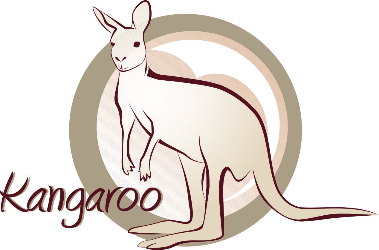 Design With Vinyl Kangaroo Artwork animal Australian Mammal Long Stiff ...