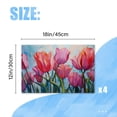 BaHomeck placemats Set of 4 Oil Painting Of Pink Tulips In The Mosaic ...