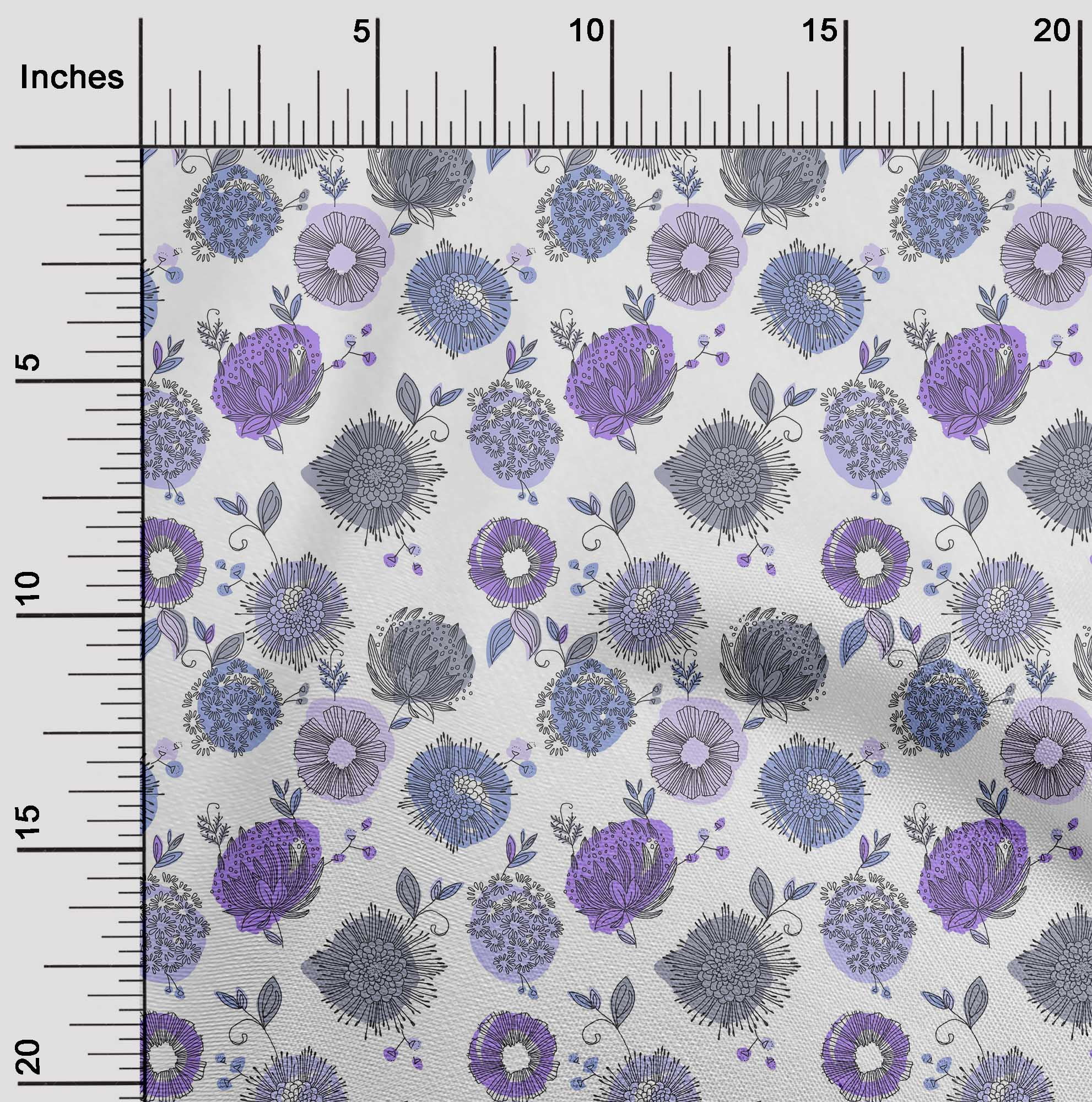 oneOone Viscose Chiffon Amethyst Fabric Flower Artistic Sewing Material ...