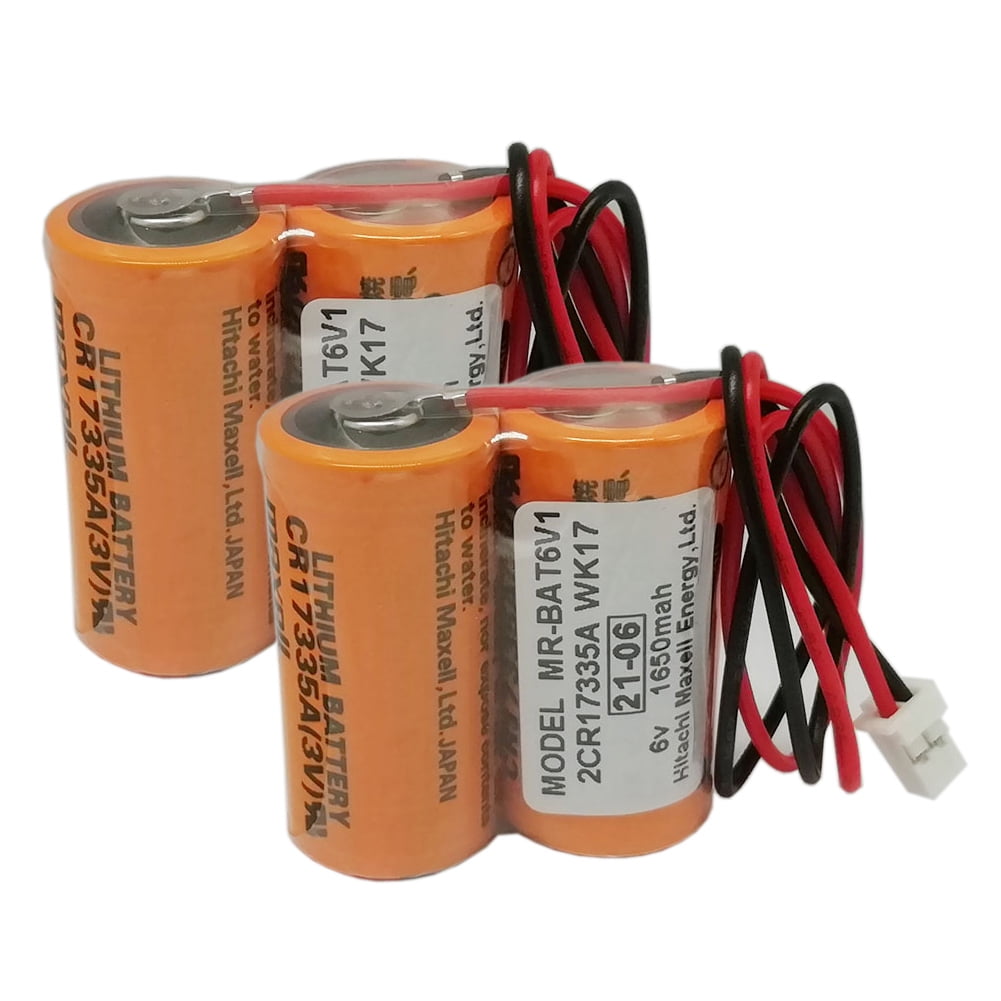 2Pc MR-BAT6V1 2CR17335A WK17 6V 1650mAh Battery with Plug for ...