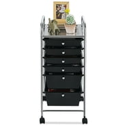 Lexington White 3-Tier Movable Metal Utility Rolling Cart with Wheels ...