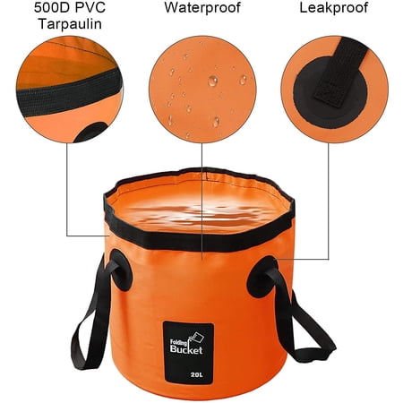Collapsible Water Bucket, 20L Portable Collapsible Bucket Camping ...