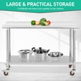 Tookss Stainless Steel Work Table,Metal Table Cart HeavyDuty Worktable ...